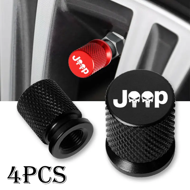 Car Wheel Tire Valve Caps Tyre Stem Covers Airdust Waterproof For Jeep ...