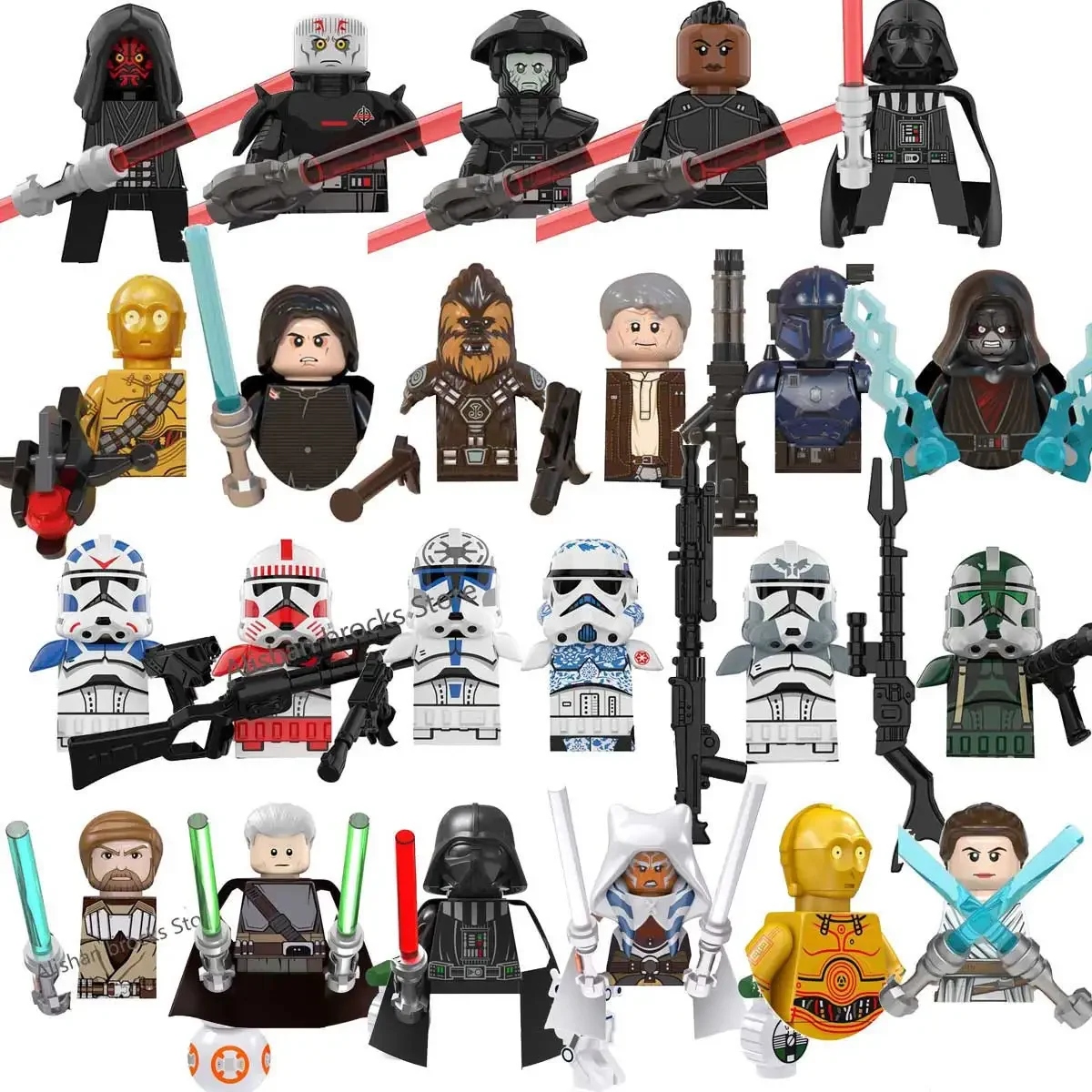 Disney Building Blocks Grand Inquisitor Darth Vader Boba Fett Maul ...