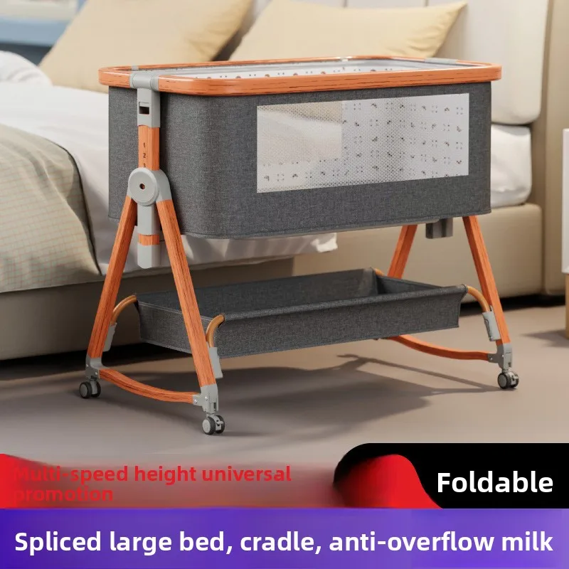 Aluminum Alloy Crib Movable Portable Cradle Bed Foldable ...