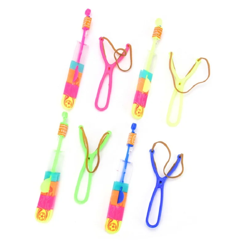 Spring Toys For Kids Outdoor LED Arrow Helicopter Toy - Elastic Powered ...
