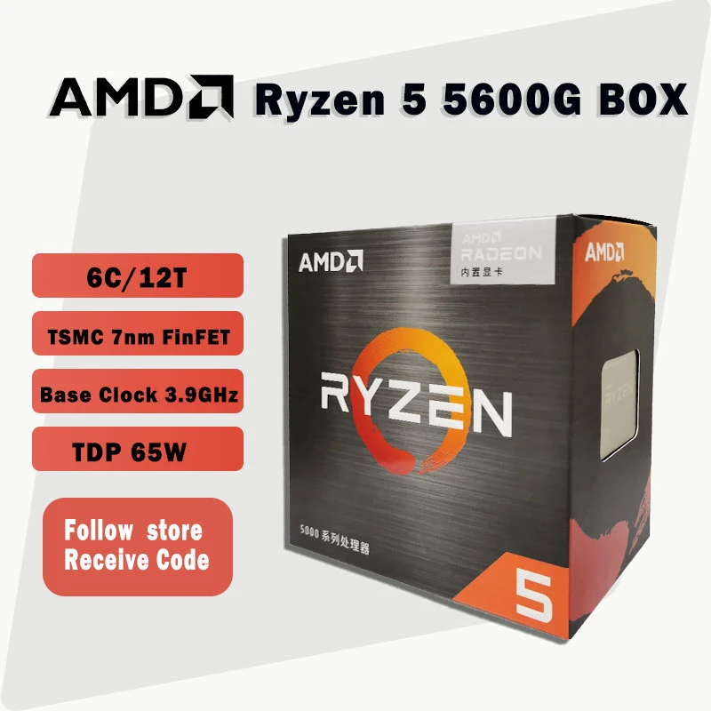 Amd Ryzen 5 5600g R5 5600g 3.9ghz Seis-núcleo Doze-linha 65w ...