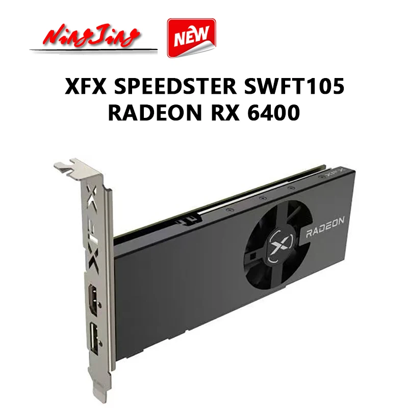 Novo xfx speedster swft105 radeon rx 6400 gaming 4g 16gb ps gddr6 64 ...