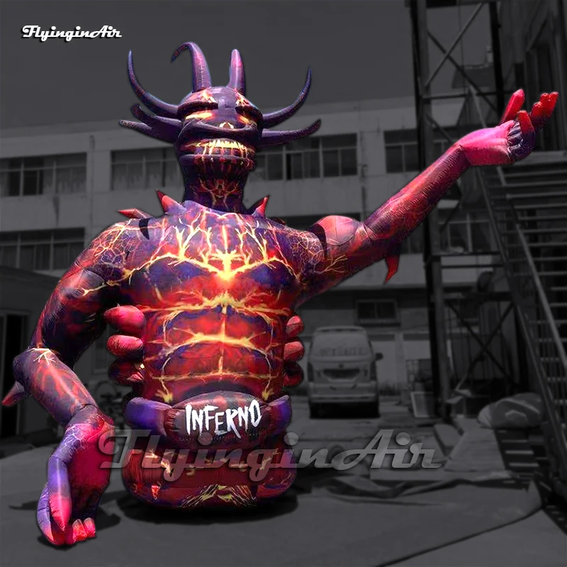 Customized Outdoor Inflatable Fire Demon Halloween Monster 6m Air Blow ...