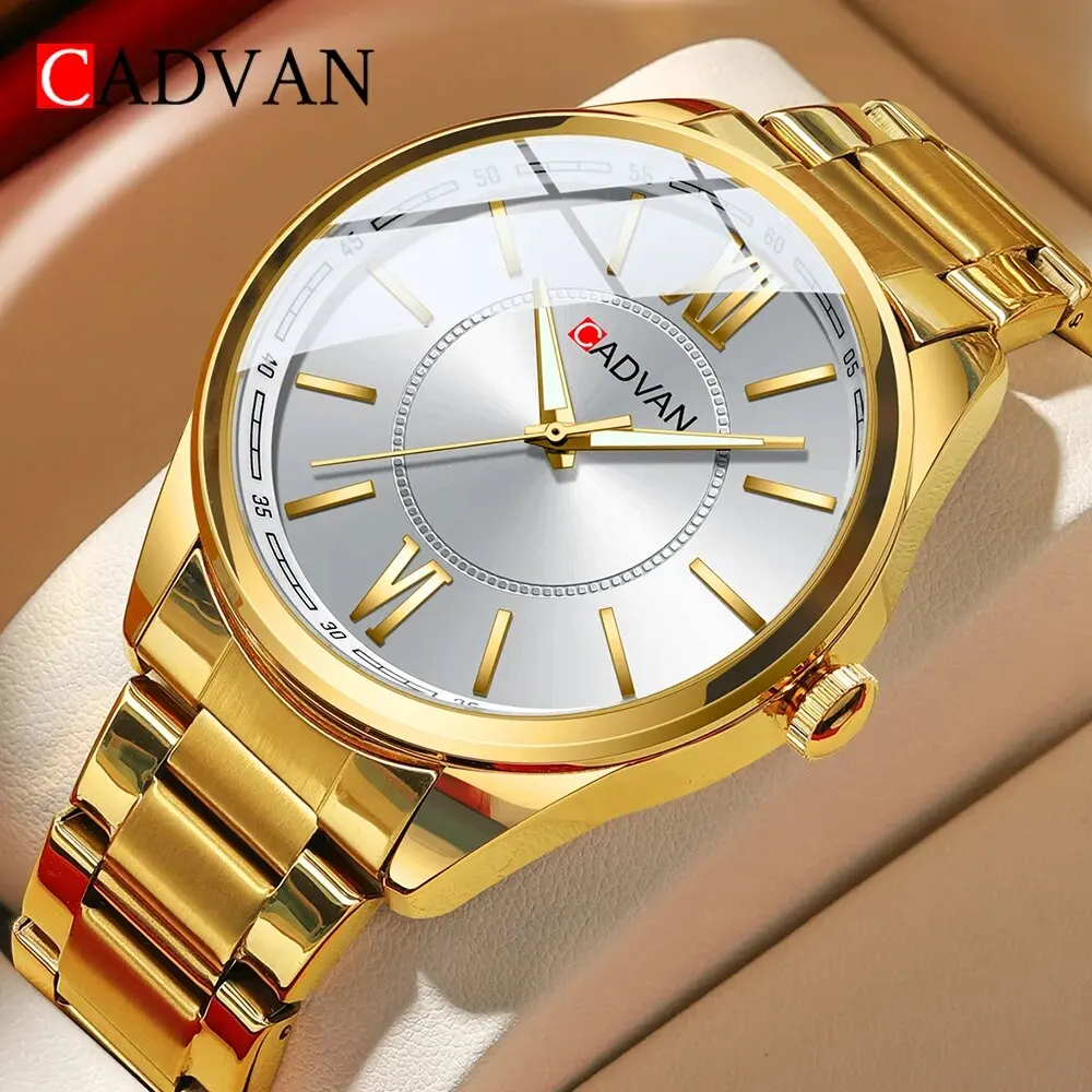 CADVAN-Golden-Luxury-Mens-Watch-Stainless-Steel-Date-Clock-Male-Sports ...