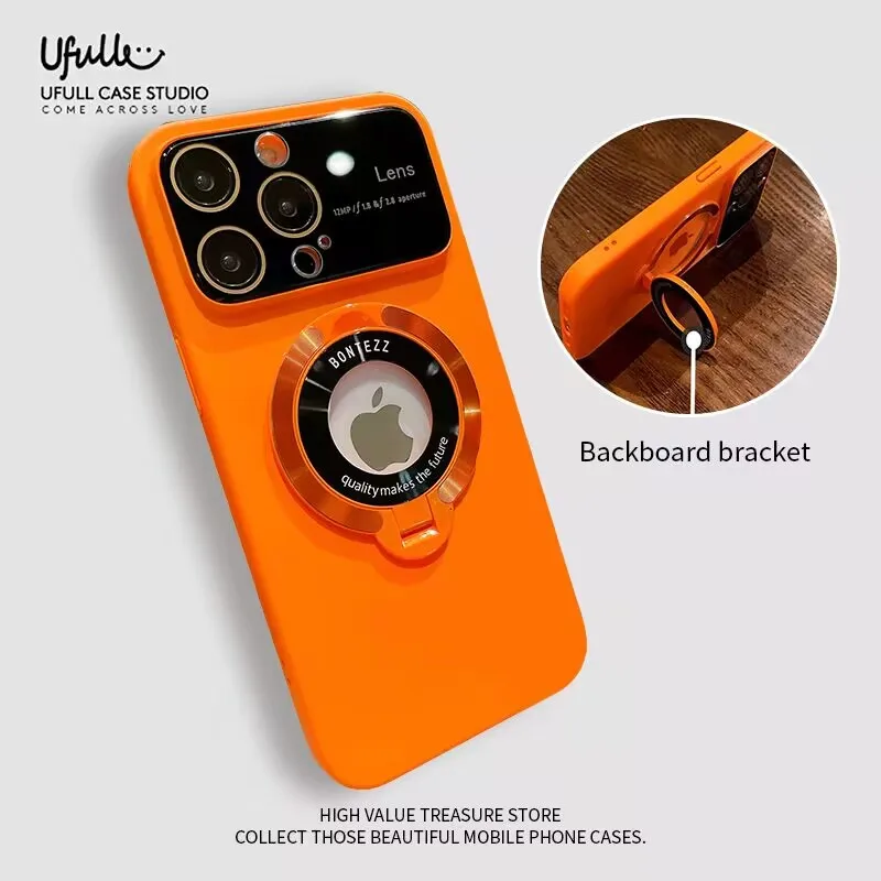 Large-Window-Magnetic-Holder-Stand-Phone-Case-For-iPhone-15-11-12-13-14 ...