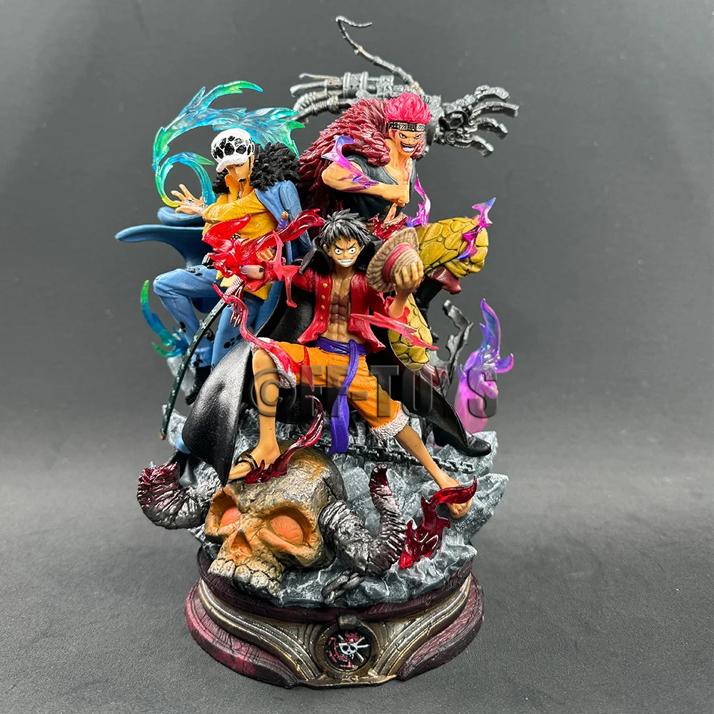 One-Piece-Figurine-Three-Captain-Anime-Figure-Kid-Law-Luffy-Action-20cm ...