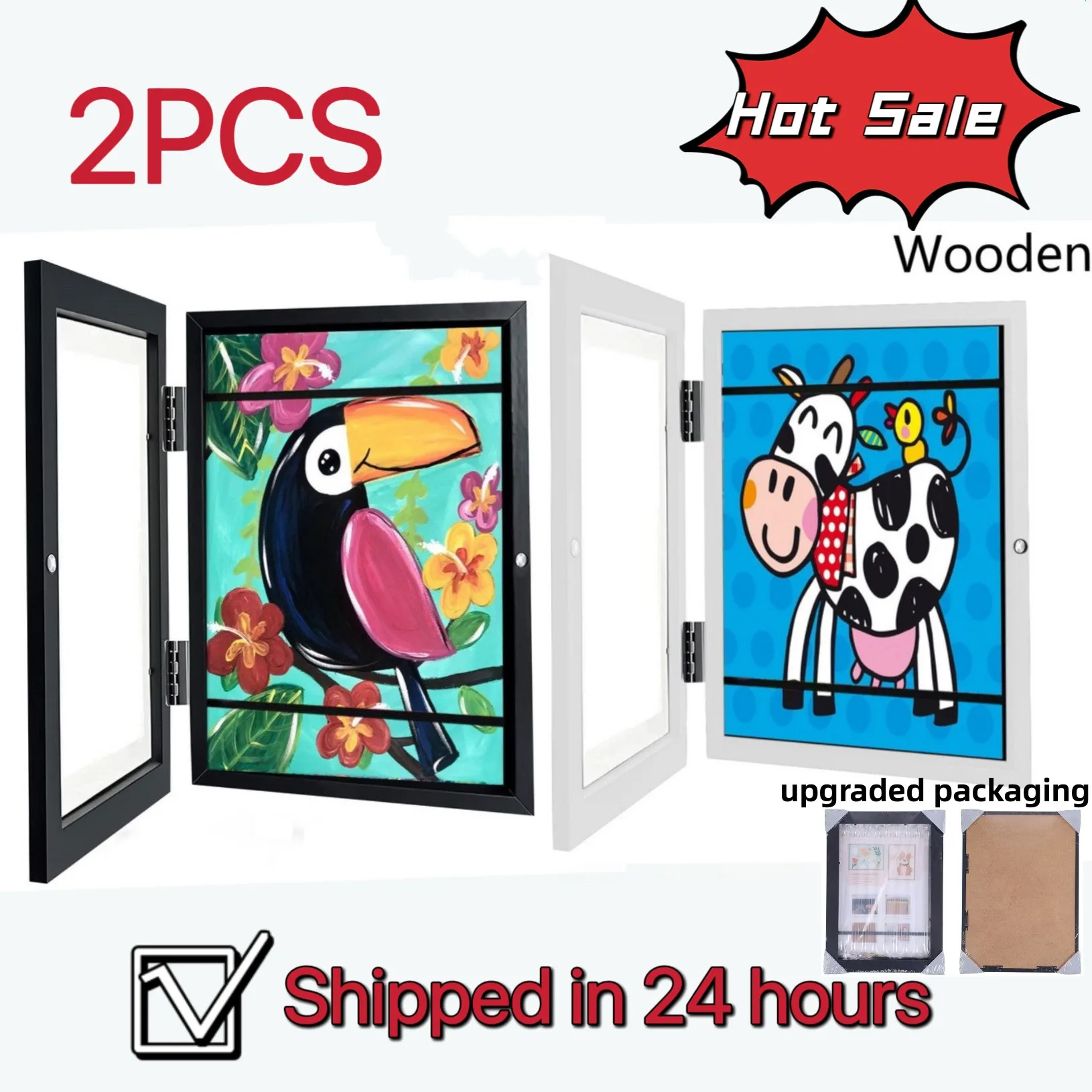 2pcs-Children-Art-Frames-Magnetic-Front-Open-Changeable-Kids-Frametory ...