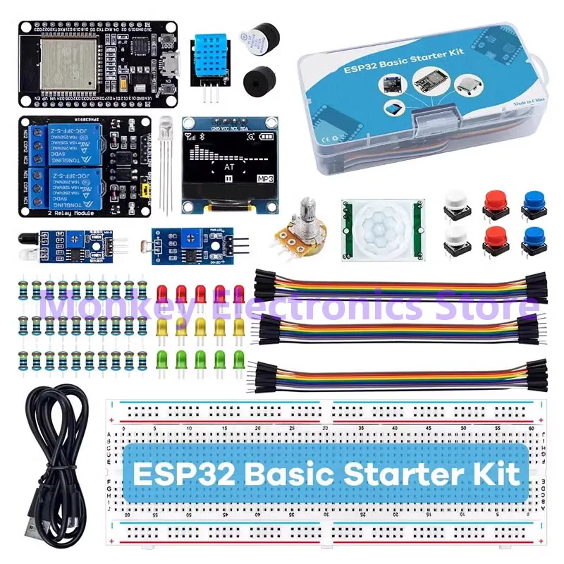 ESP32-WIFI-Development-Board-Relay-Display-Sensor-830-Breadboard-DHT11 ...