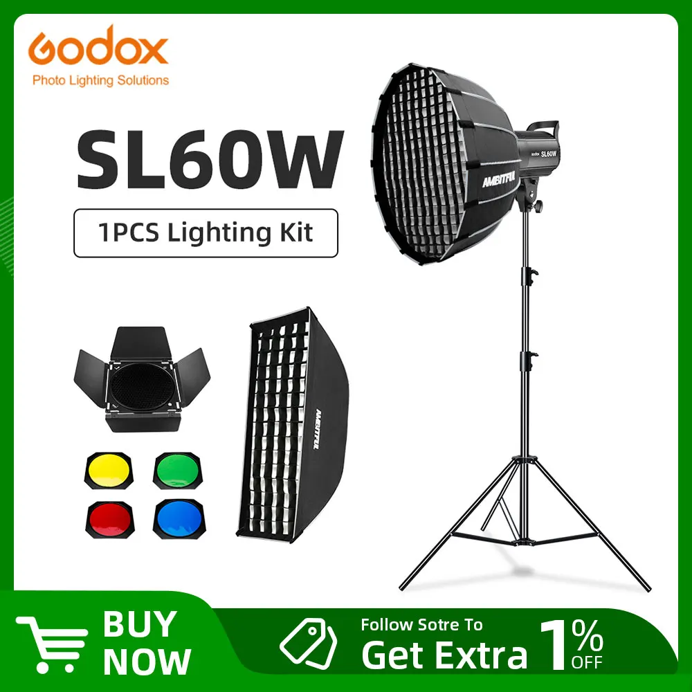 Godox-SL-60W-60Ws-5600-White-Version-LED-Video-Light-Studio-Continuous ...