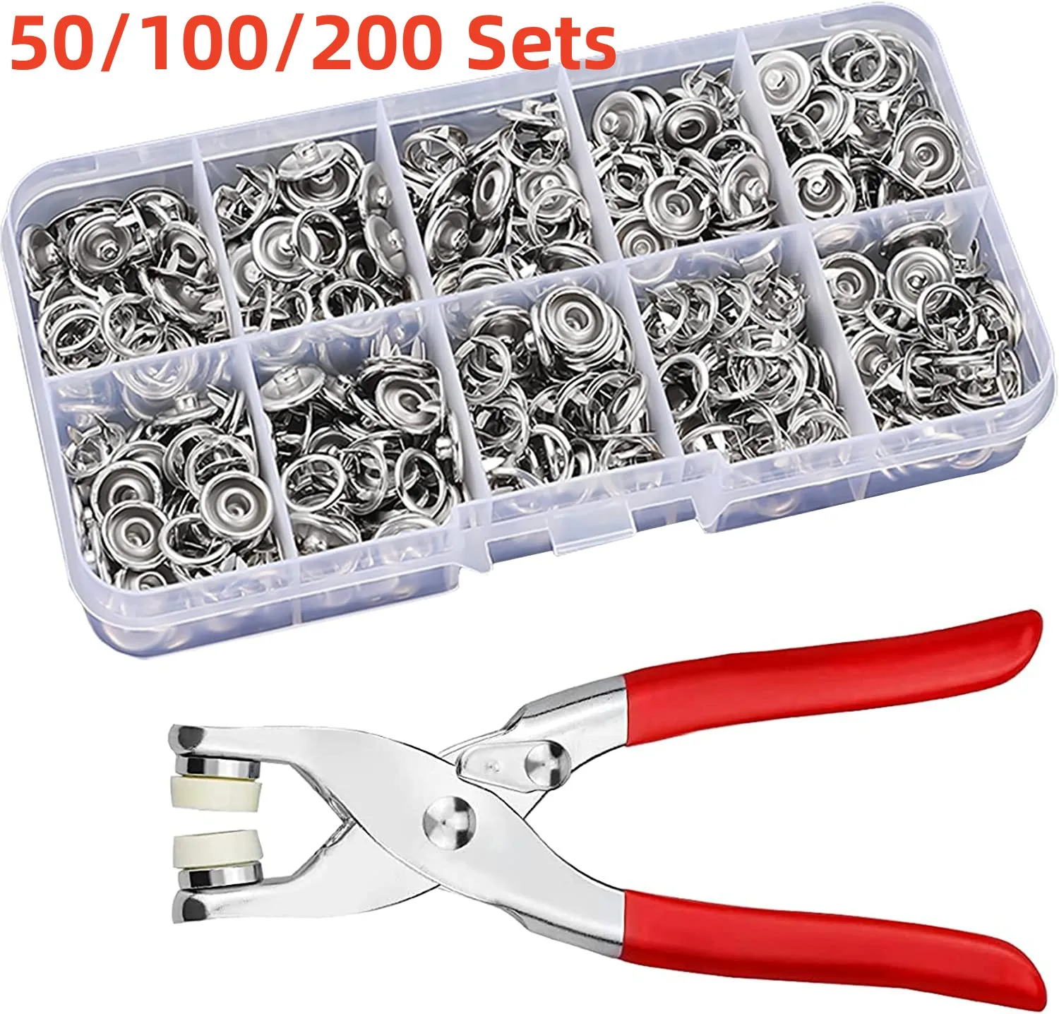 50/100/200 Sets Plier Tool Metal Snap Button Sewing Button Thickened ...