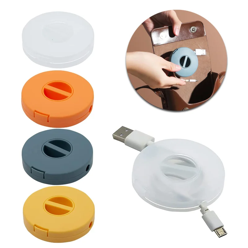 Portable-Cable-Winder-Round-Travel-Data-Cord-Organizer-Keeper-Box ...