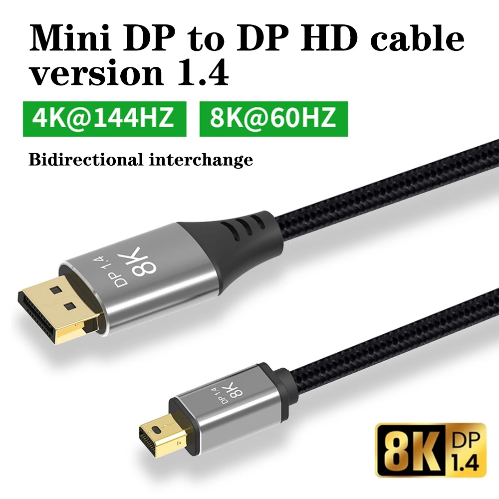 Mini-DP-To-DP-Cable-8K-60Hz-4K-144Hz-2K-165Hz-Displayport-Male-to-Male ...