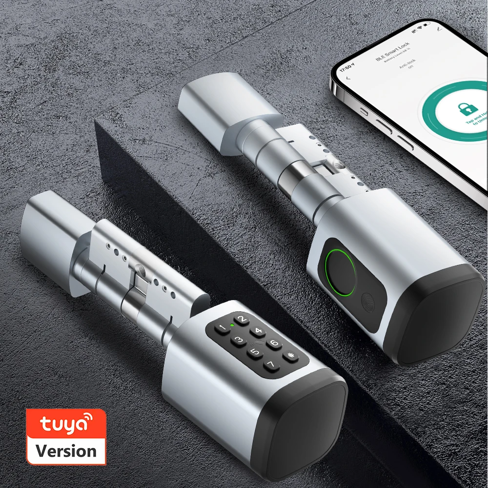 Password-Fingerprint-Card-Electronic-Cylinder-Keyless-Entry-Euro ...