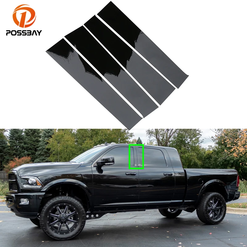 4 Pcs Car Window Pillar Posts Door Trims Decal Cover for Dodge Ram 1500 ...