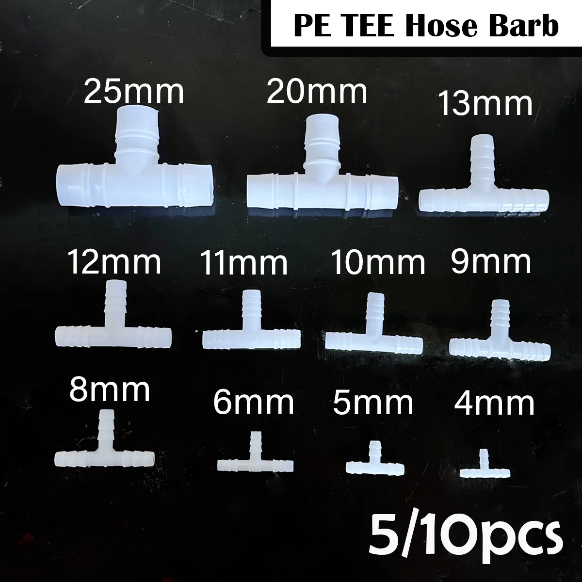 5/10pcs Plastic Hose Barb Fittings Three-way Hose Tube Tee Pipe ...