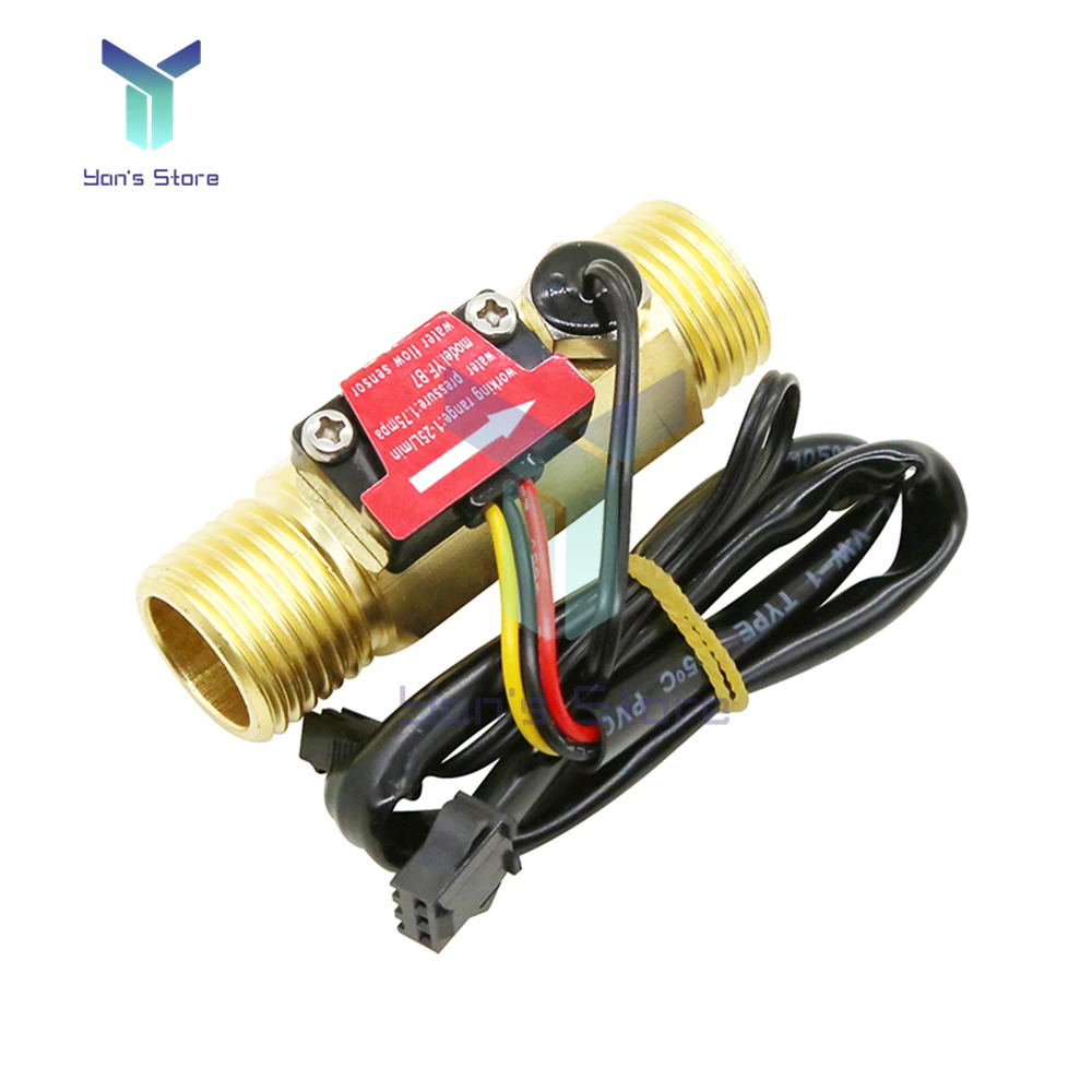 G1-2-Water-Flow-Sensor-4-Points-Copper-Flowmeter-Switch-Water-Sensor ...
