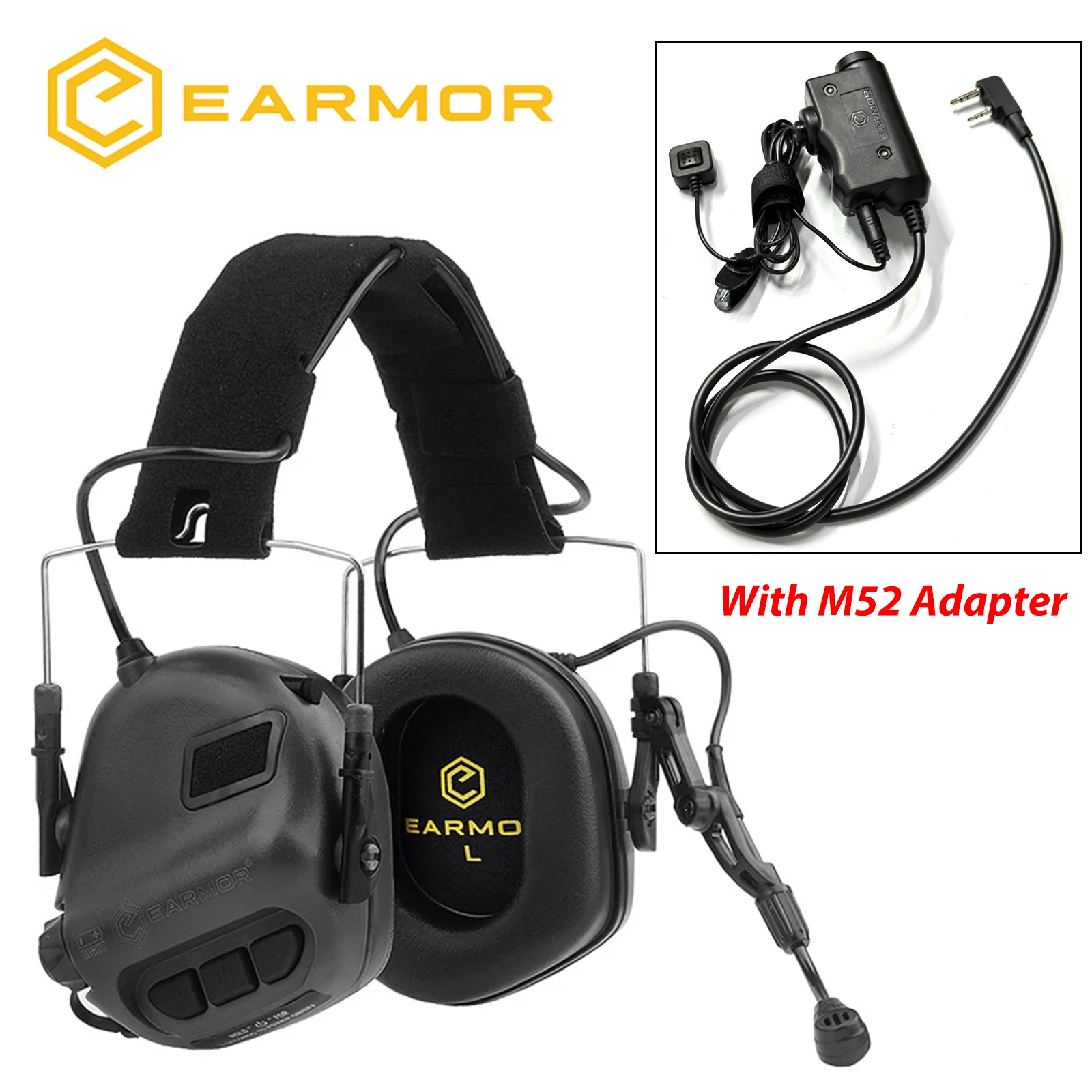EARMOR-M32-MOD4-Tactical-Headset-M52-PTT-Adapter-Set-Suitable-for ...