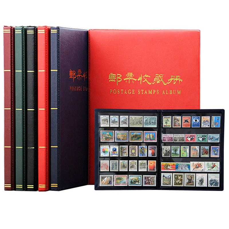 Postal-Stamp-Collection-Album-Book-with-1-2-3-5-Pocket-Sleeve-Black ...