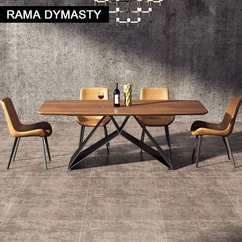 Modern Minimalist Nordic Restaurant Wooden Dining Table Rectangular ...