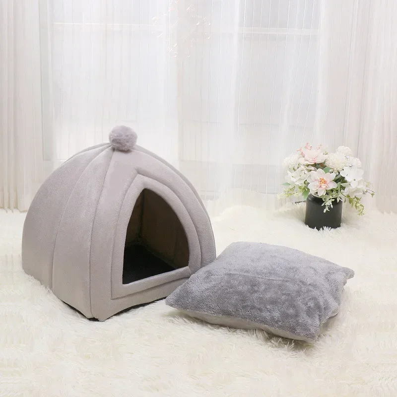 Cat-House-Semi-closed-Comfortable-Pet-Bed-Non-deformable-Puppy-Nest ...