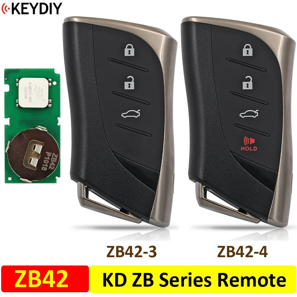KEYDIY Original ZB Series 3/4 Button KD Smart Key ZB42-3 ZB42-4 Remote ...