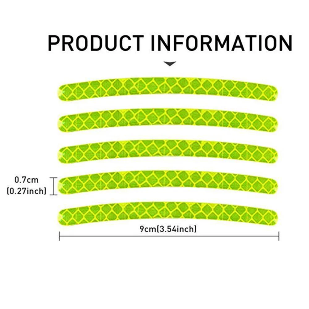 20pcs Car Wheel Hub Reflective Sticker Tire Rim Reflective Strips ...