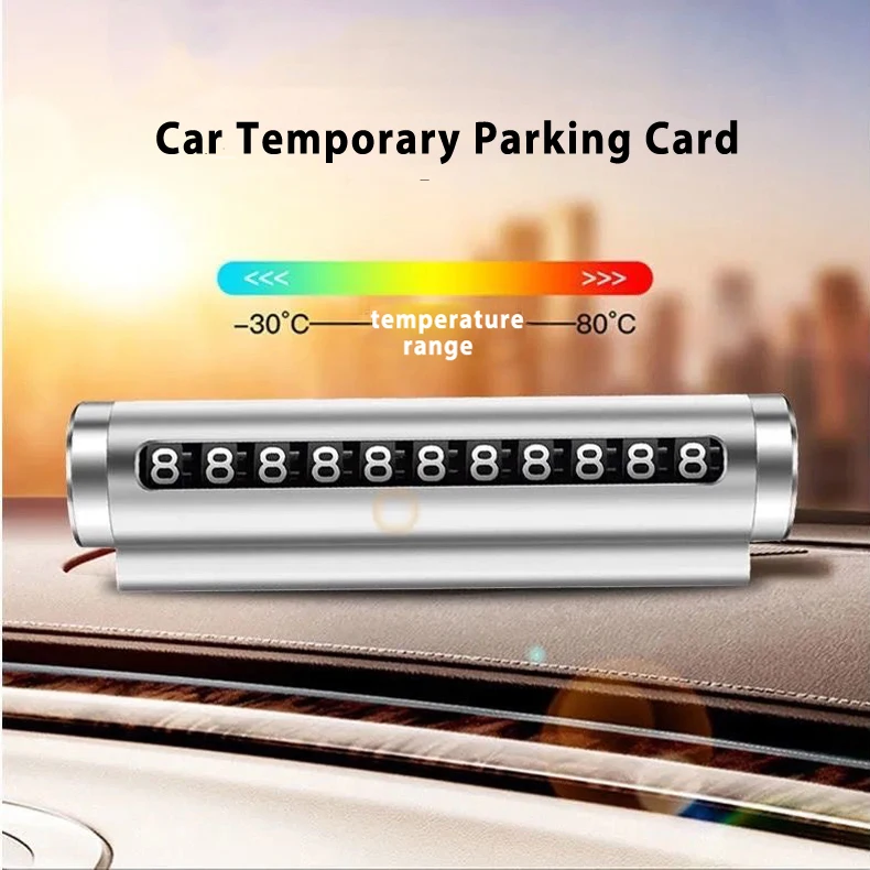 Aluminum-Alloy-Car-Temporary-Parking-Card-Park-Stop-Plate-Car-Sticker ...