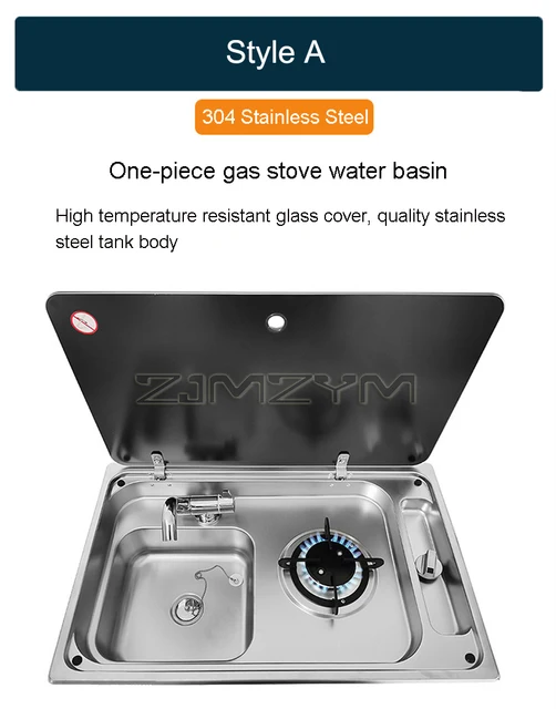 Rv Propane Stove Miumaeov 1 Burner LPG Gas Stove Hob Cooktop +Sink Comb ...