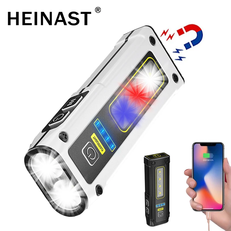 Mini-Multi-function-Flashlight-Dual-LED-Source-Working-Light-Type-C ...