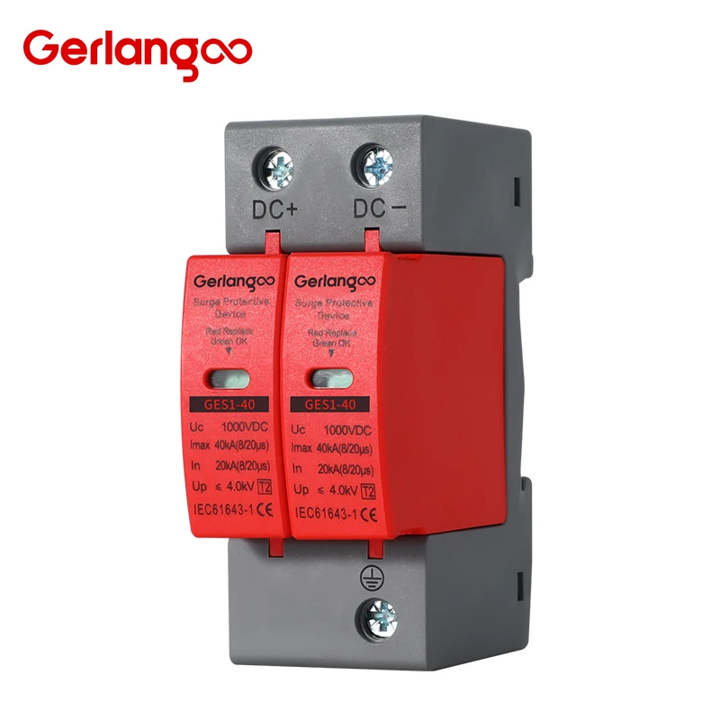 SPD DC 1000V 20KA~40KA House Surge Protector Protective Low-voltage ...