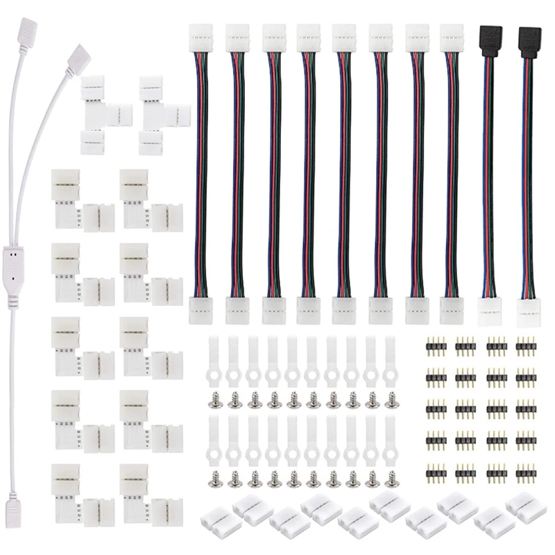 Conector-de-cinta-LED-RGB-95-piezas-5050-4-pines-Cable-divisor-de ...