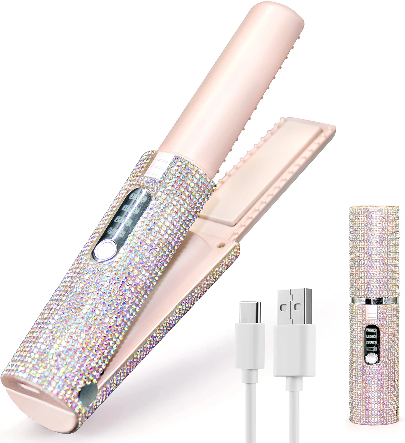 Lisseur-lectrique-2-en-1-USB-Sans-Fil-Brosse-Styler-Design-Diamant ...