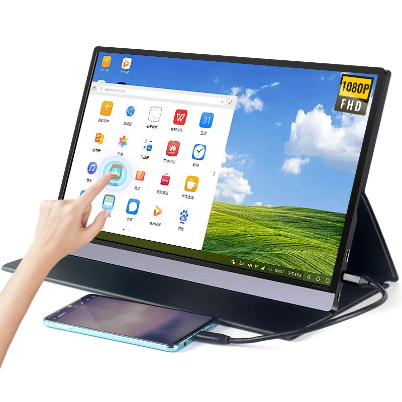 15.6 Inch Touch Screen Portable Led Monitor Fhd Usb-c Computer Display ...