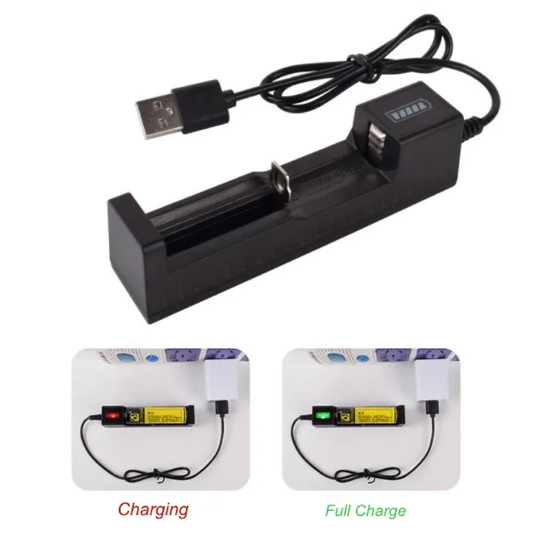 Universal 1 Slot Battery USB Charger Adapter LED Smart Chargering for ...