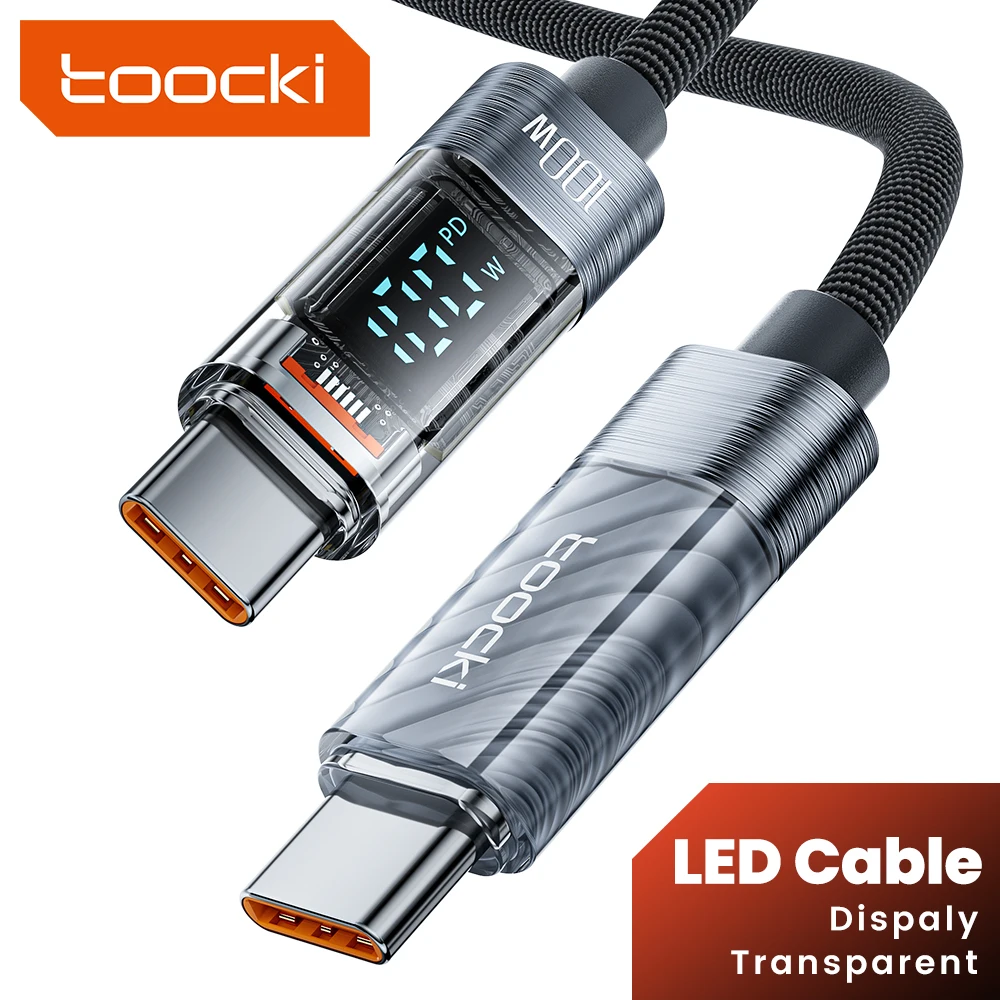 Toocki USB Type C To USB C Display Charging Cable 100W PD Fast Charger ...