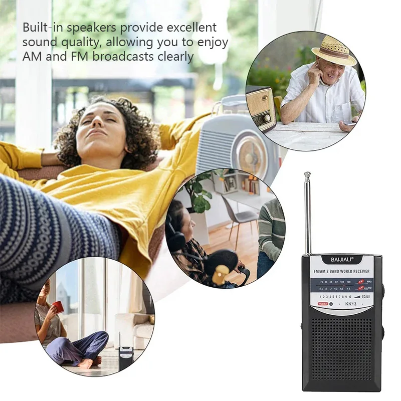 Mini Radio Retro World Receiver Battery Operated Pocket Radio with ...