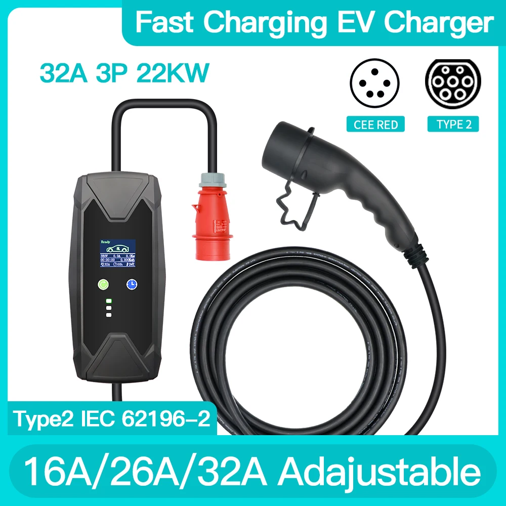 Adjustable-Ev-Charger-Level-2-Wallbox-16-20-32A-3P-22KW-Type-2-IEC ...