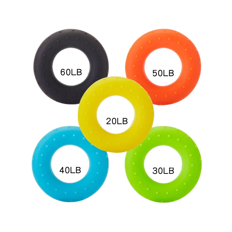 Silicone Adjustable Hand Grip 20-60LB Gripping Ring Finger Forearm ...