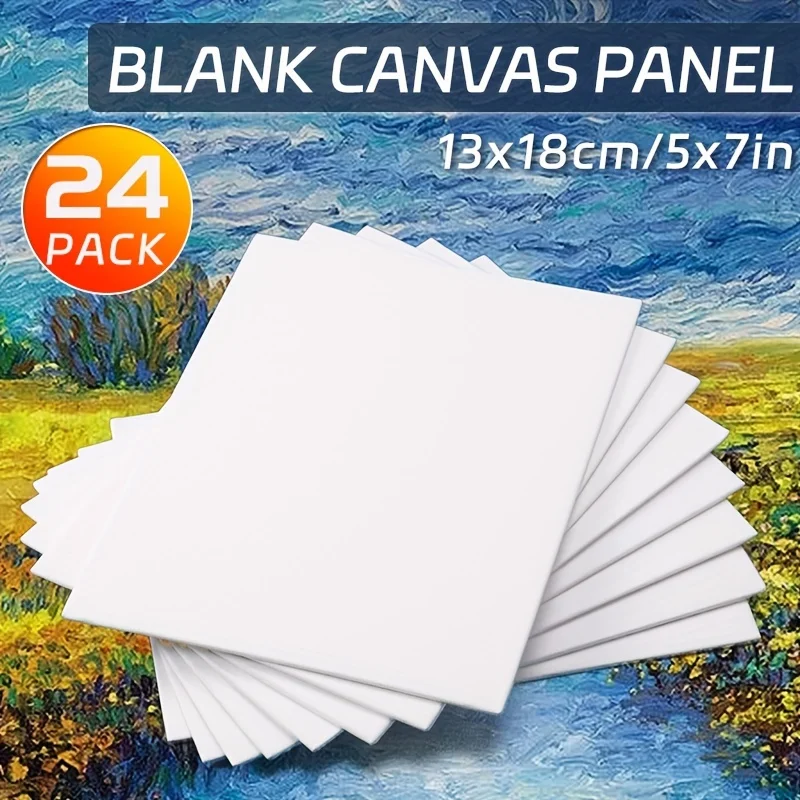24 Pack Canvas Panels in Bulk,5x7 inch,White Blank,Small Canvas Boards ...