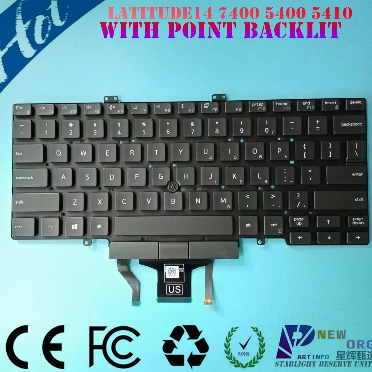 NEW-Laptrop-keyboard-for-DELL-LATITUDE-5300-5301-5310-5311-7300-5400 ...