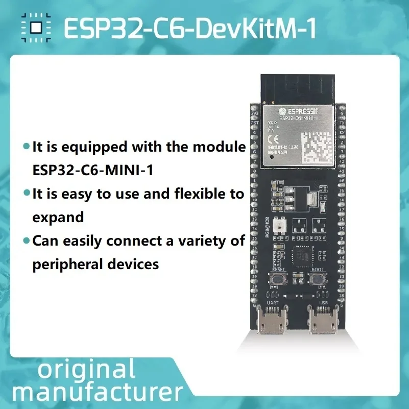 Placa De Desarrollo De Esp32 C6 Devkitm 1 Herramienta De Evaluaci N De Aplicaciones Zigbee Rosca