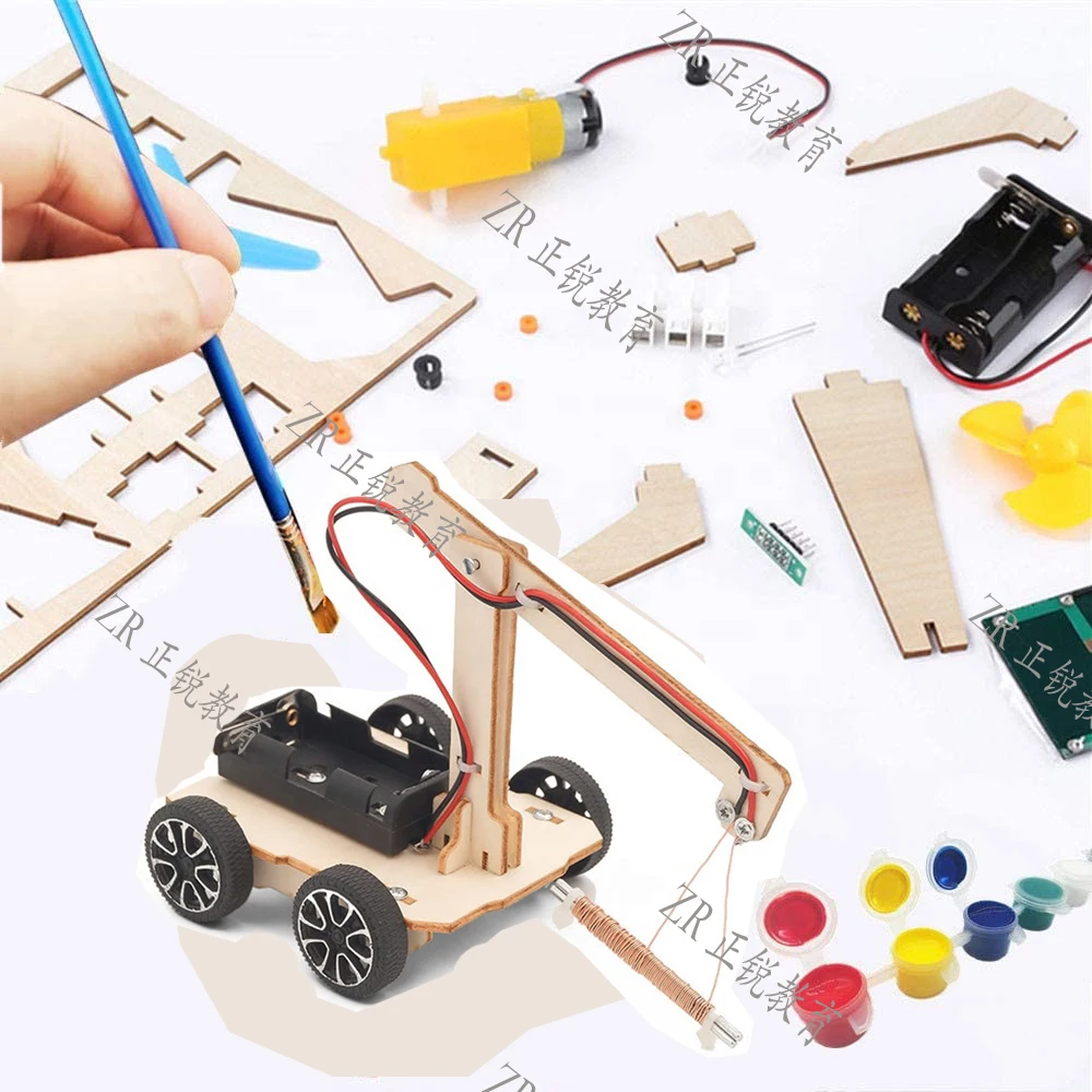 Electromagnet Crane Unfinished Wood Crafts Wooden Puzzle STEM Toy ...