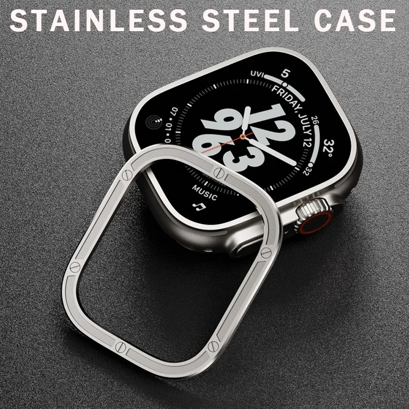 Stainless-steel-Case-Cover-For-Apple-watch-Ultra-2-49mm-Metal-Bumper ...