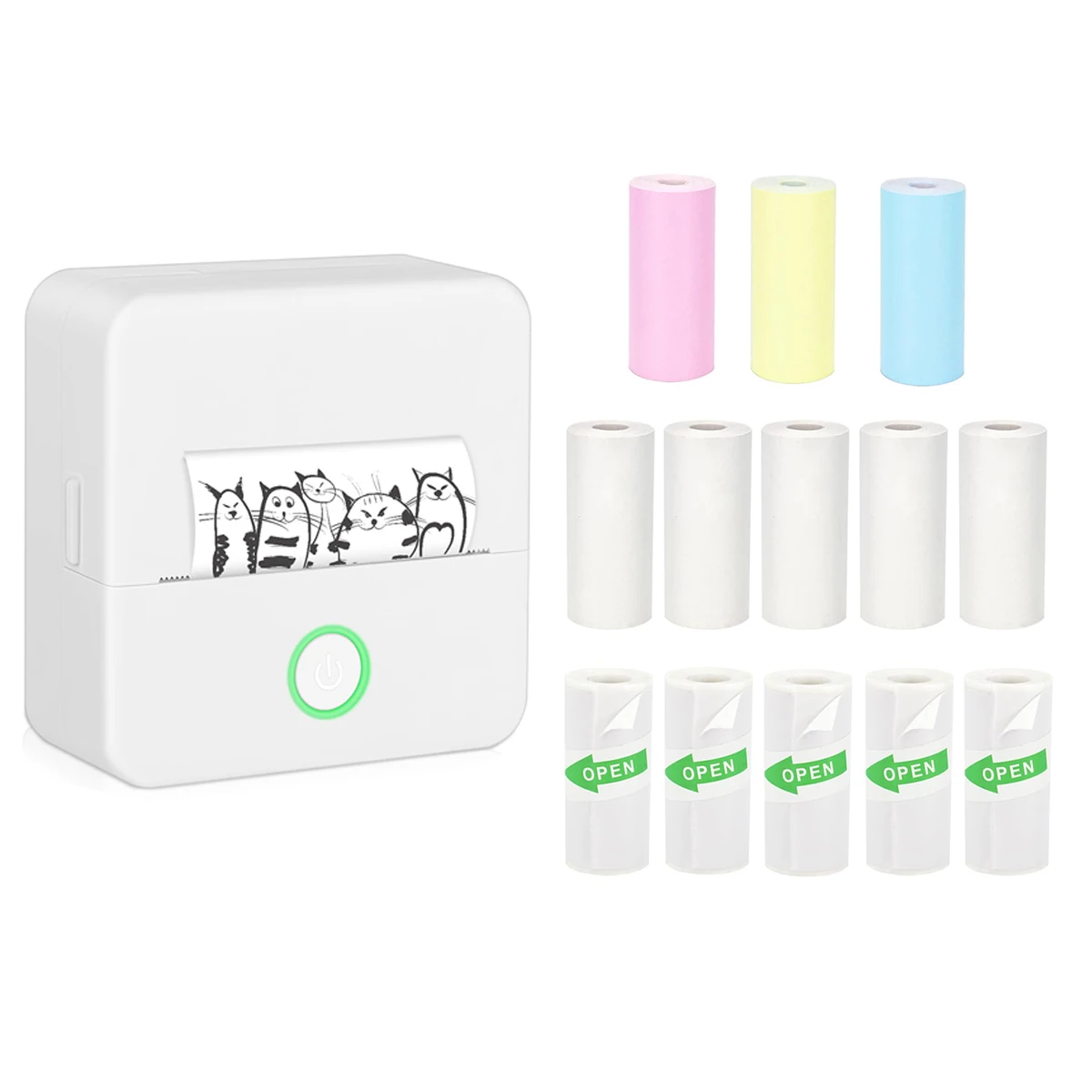 Mini-Thermal-Printer-Portable-Inkless-Sticker-Cut-Small-Pocket-Printer ...