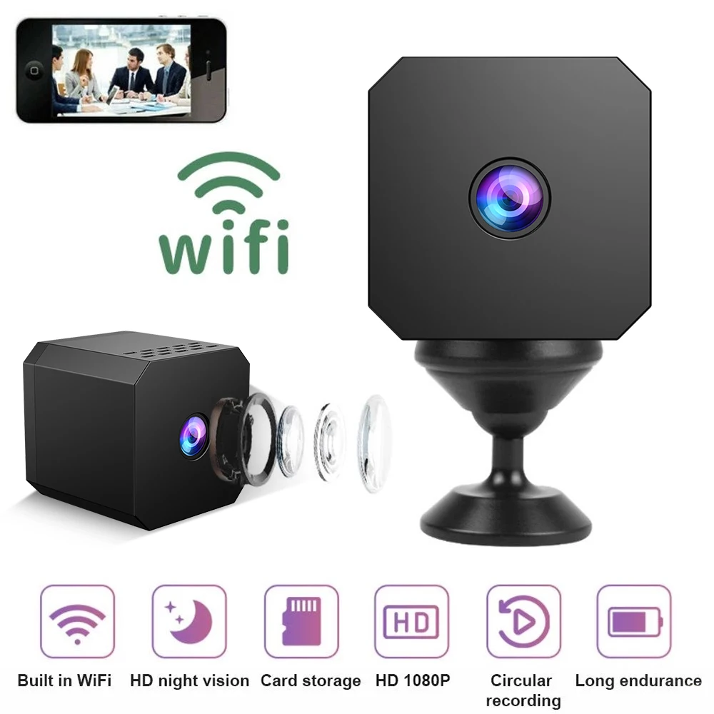 1080P HD Mini Camera WiFi IP/AP Remote Monitoring Portable Camera Home ...