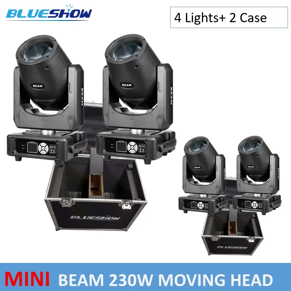 4pcs-Mini-Beam-230W-7R-Moving-Head-Light-Only-Flightcase-Sharpy-Beam-7r ...