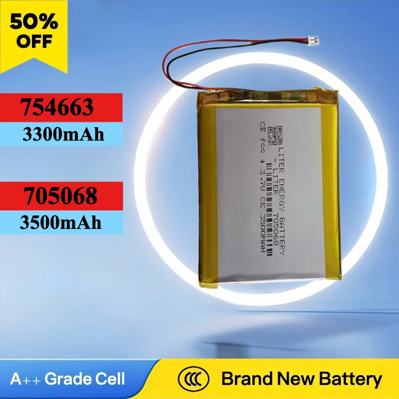 Brand New 3300mAh 754663 / 3500mAh 705068 Battery for ANBERNIC RG35XX ...
