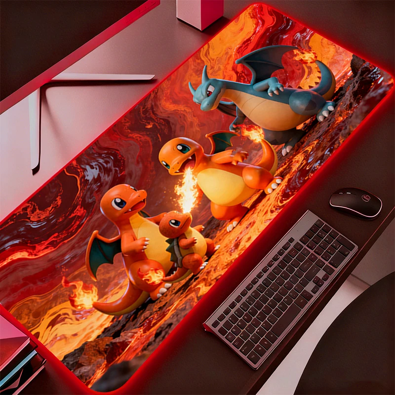 RGB Mouse Pad P-Pokemons Charizard Gamer Computer Gyarados Pc Backlight ...