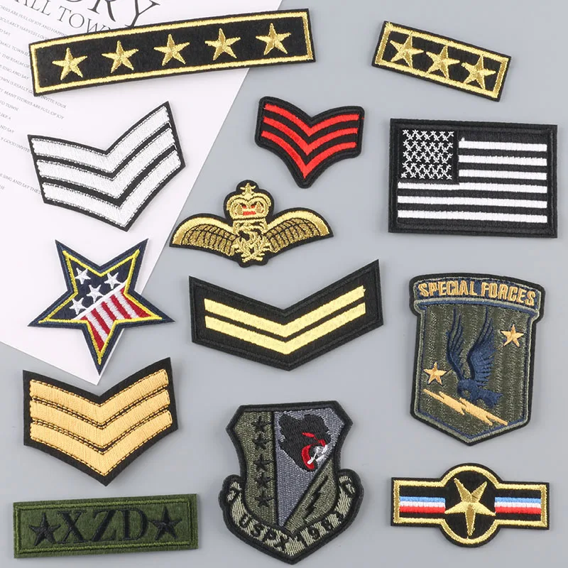 High-q-13pc-Tactical-Rank-Embroidery-Patches-Emblems-for-Clothes-Badge ...