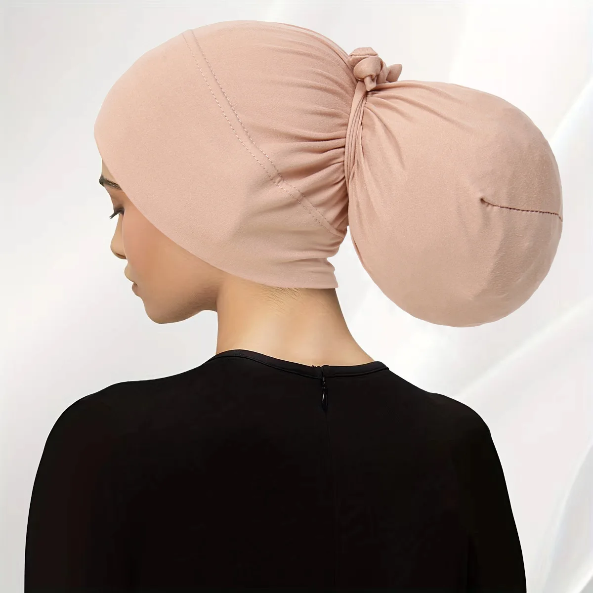2024-New-Straps-Muslim-Turban-Cap-Solid-Color-Casual-Head-Wrap-Elastic ...